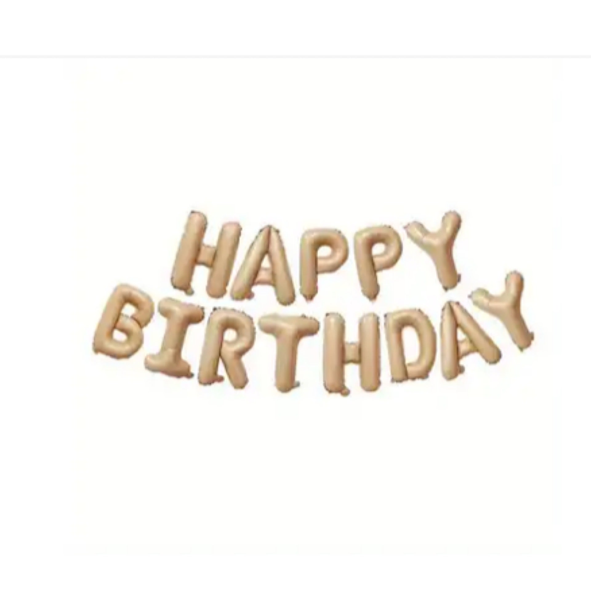 16Inch Happy Birthday Balloons, Cream Caramel Color Foil Letter Balloon ...