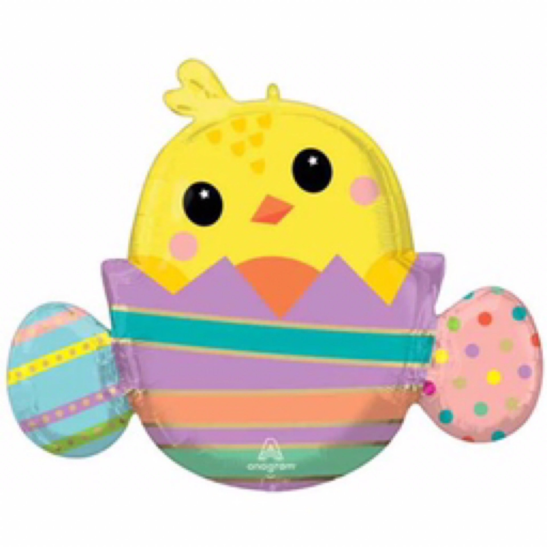31" Chicky in Striped Egg Easter Balloon | Party Balloons